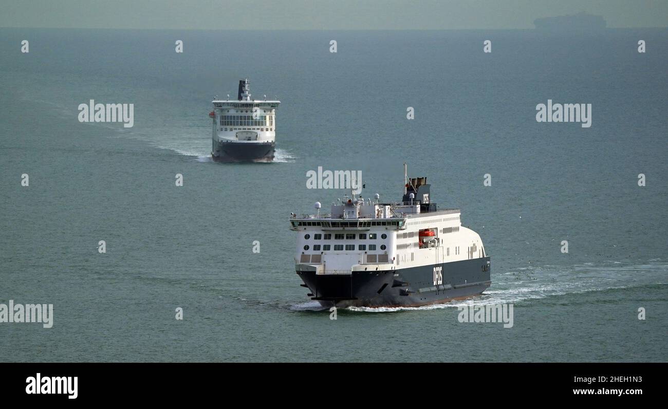 DFDS ferries Dover Seaways (top) and the Cote d'Opale arrive at the ...