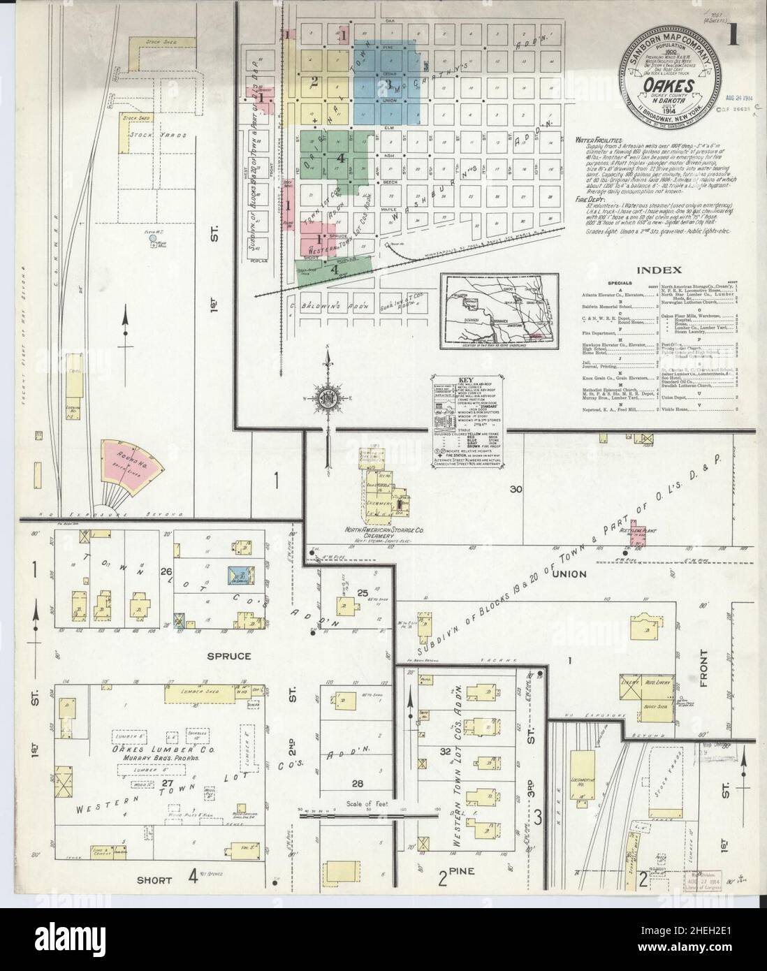 Map of oakes north dakota hi-res stock photography and images - Alamy