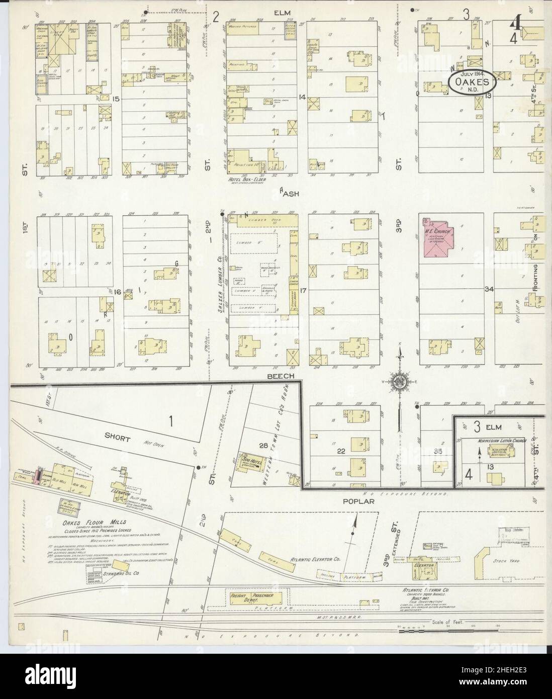 Map of oakes north dakota hi-res stock photography and images - Alamy