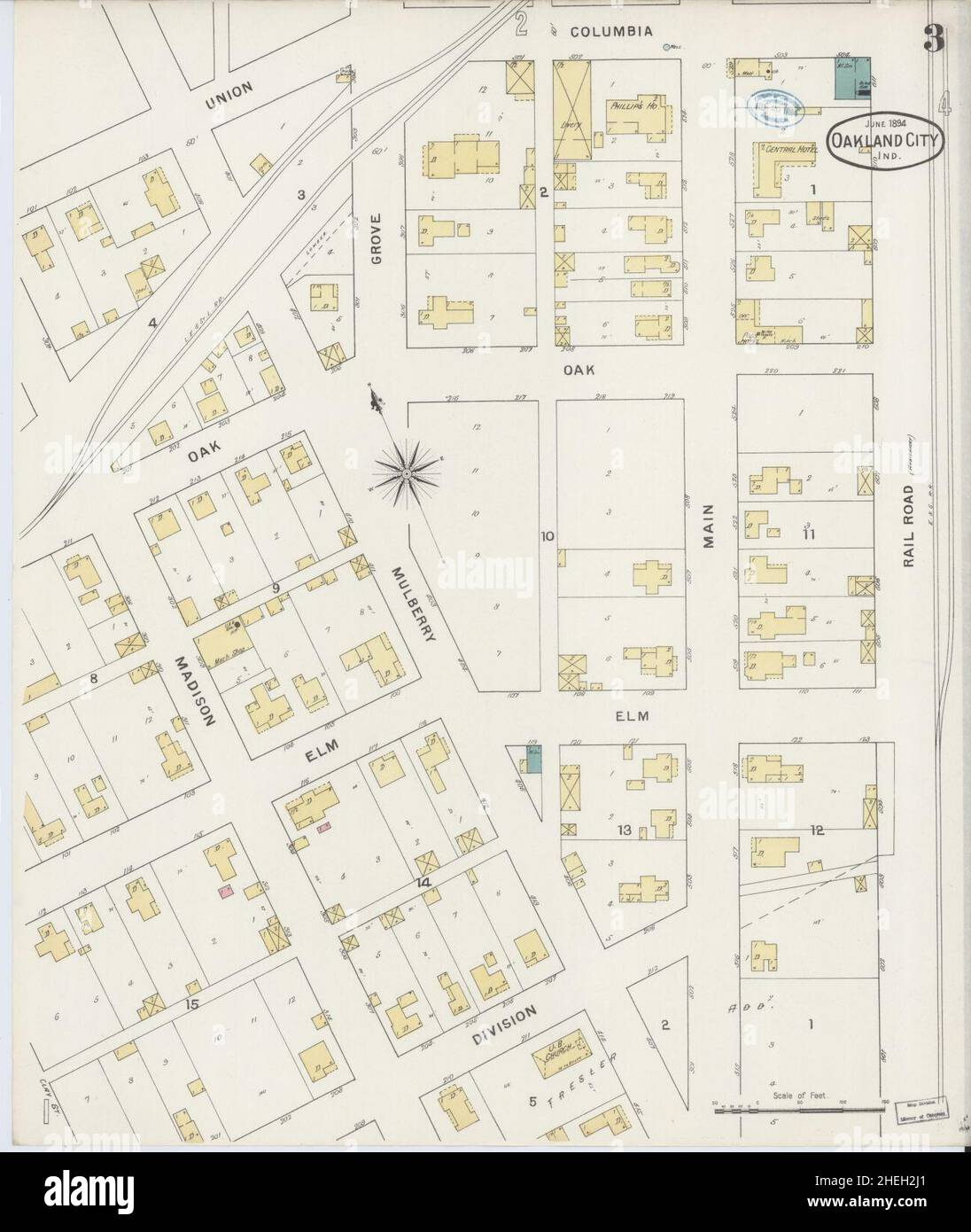 Sanborn Fire Insurance Map from Oakland City, Gibson County, Indiana ...