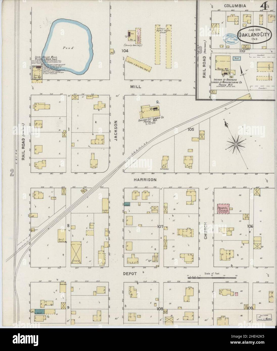 Sanborn Fire Insurance Map from Oakland City, Gibson County, Indiana ...