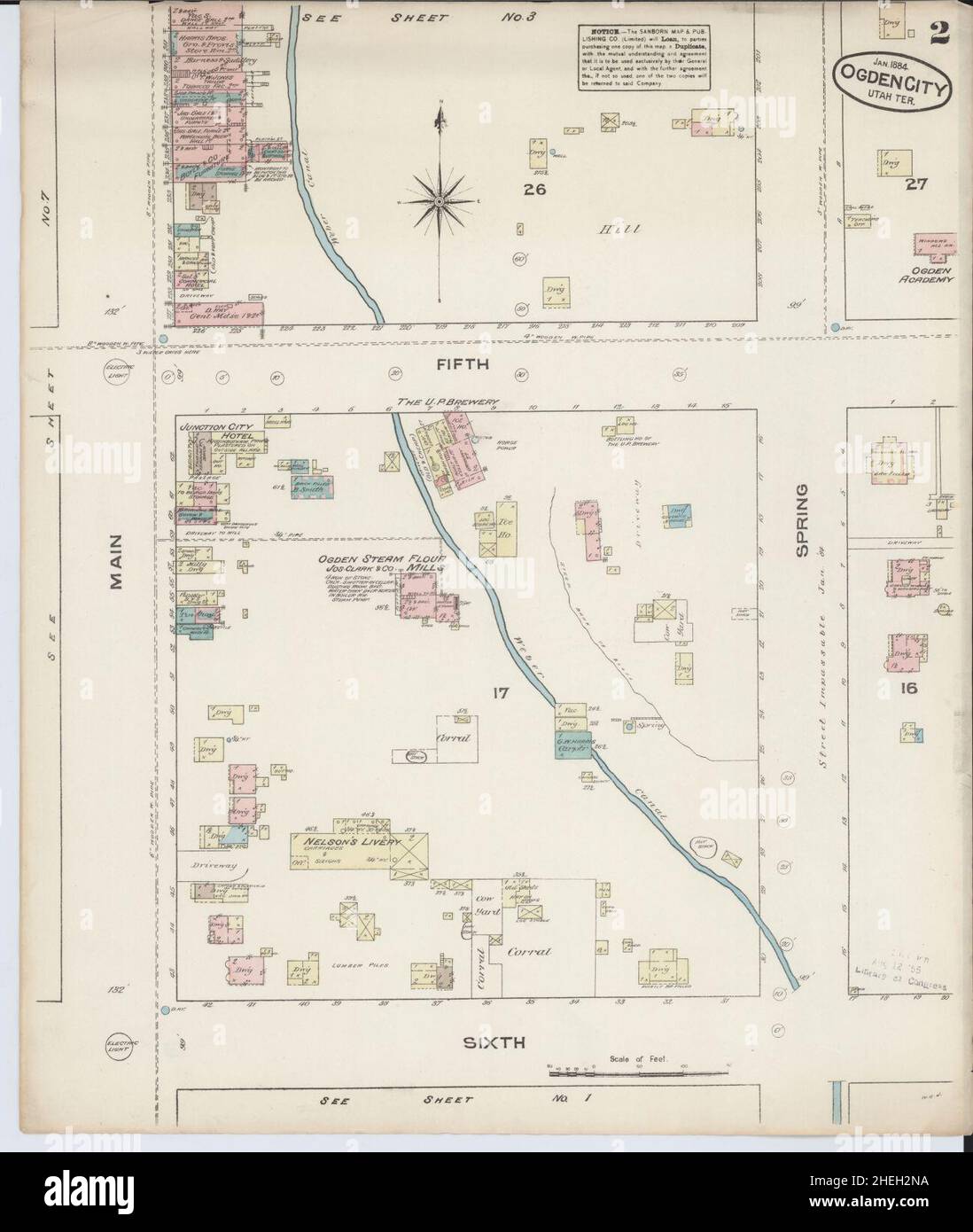 Sanborn Fire Insurance Map from Ogden, Weber County, Utah Stock Photo ...