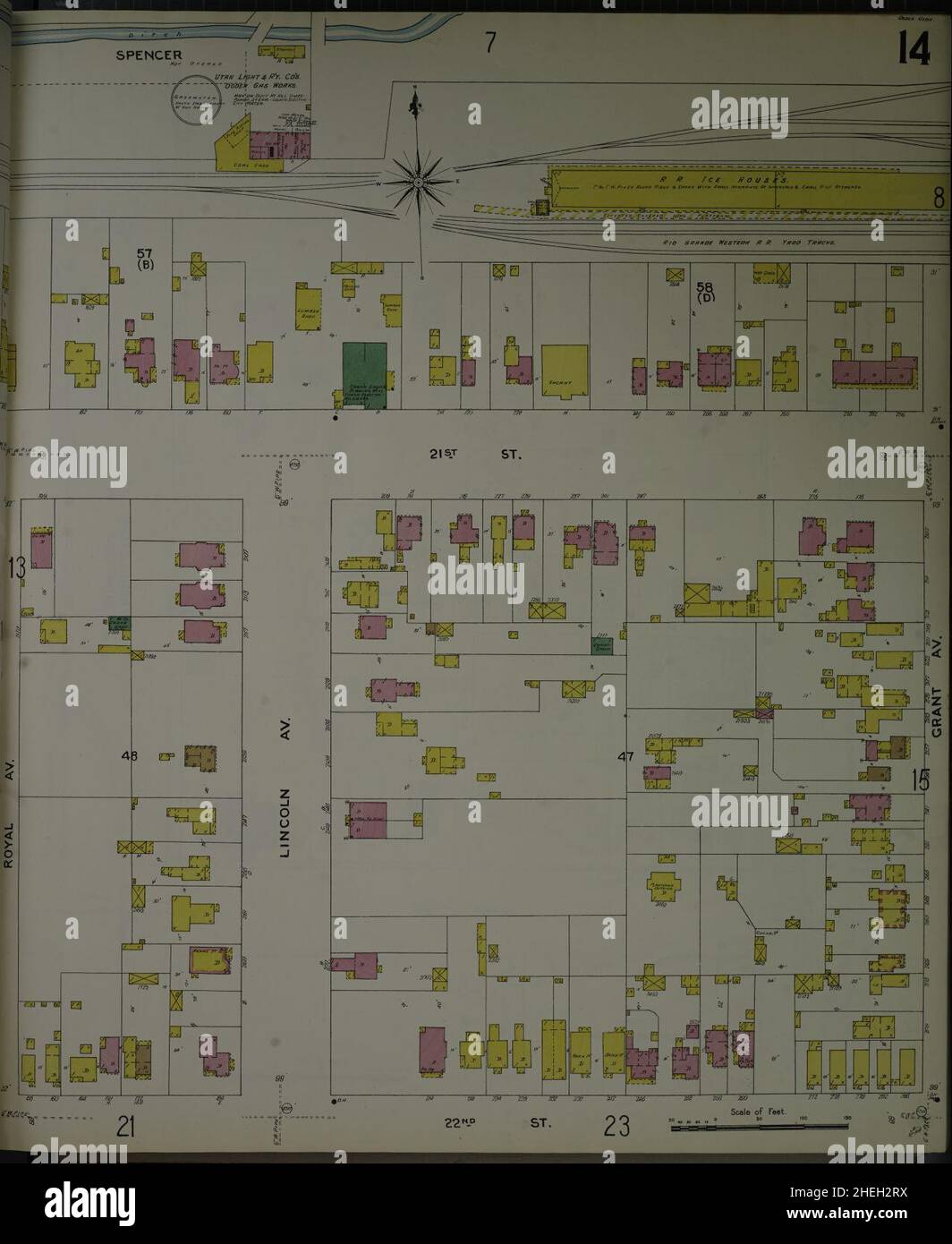 Sanborn Fire Insurance Map from Ogden, Weber County, Utah Stock Photo ...