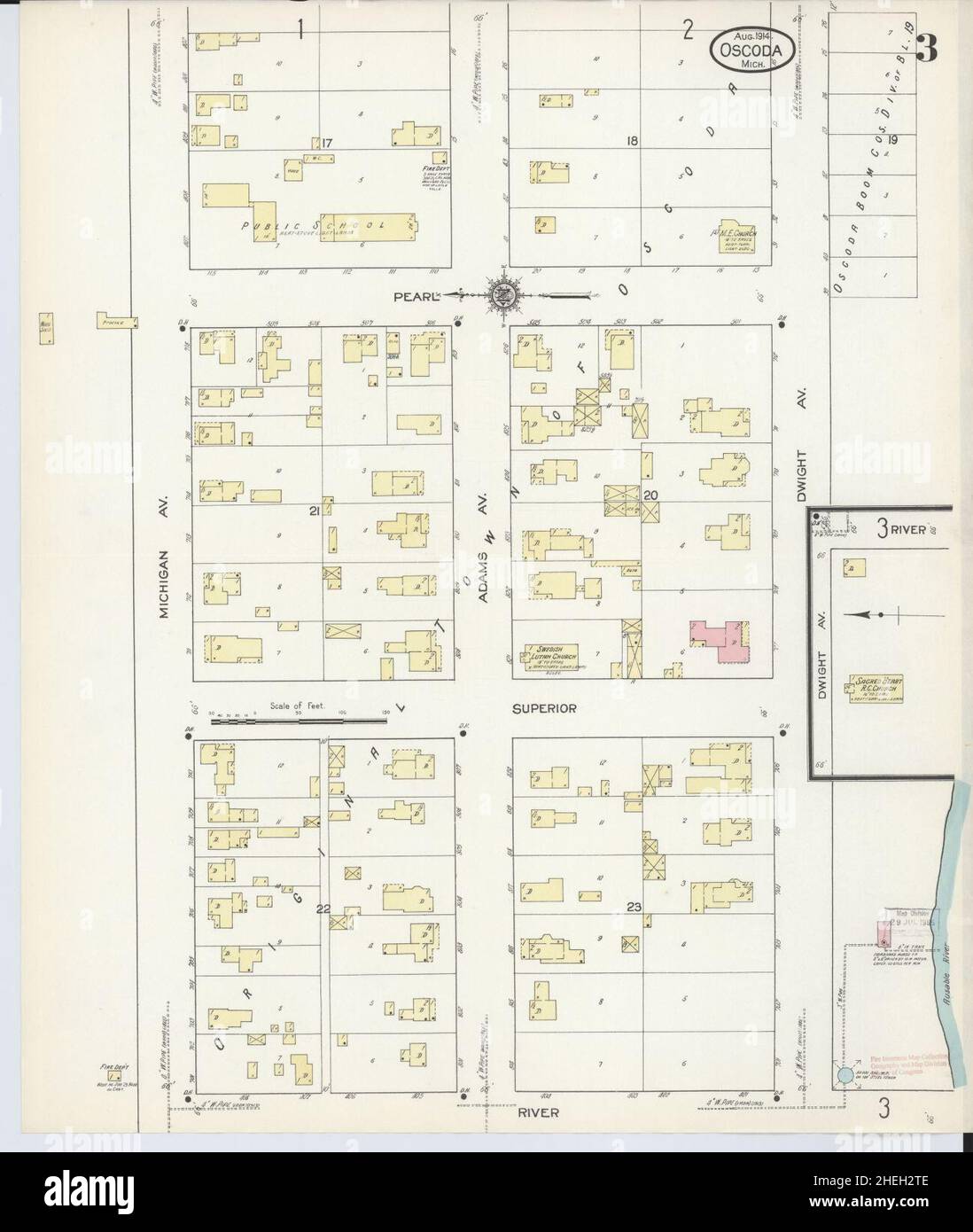 Oscoda county map hi-res stock photography and images - Alamy