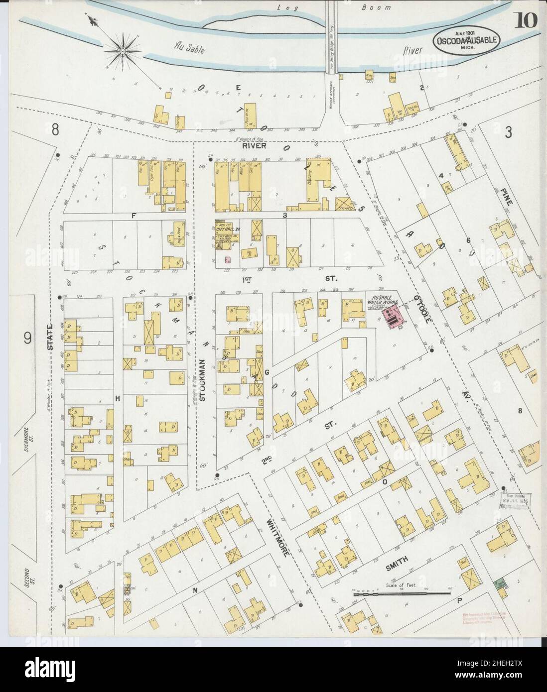 Oscoda county map hi-res stock photography and images - Alamy