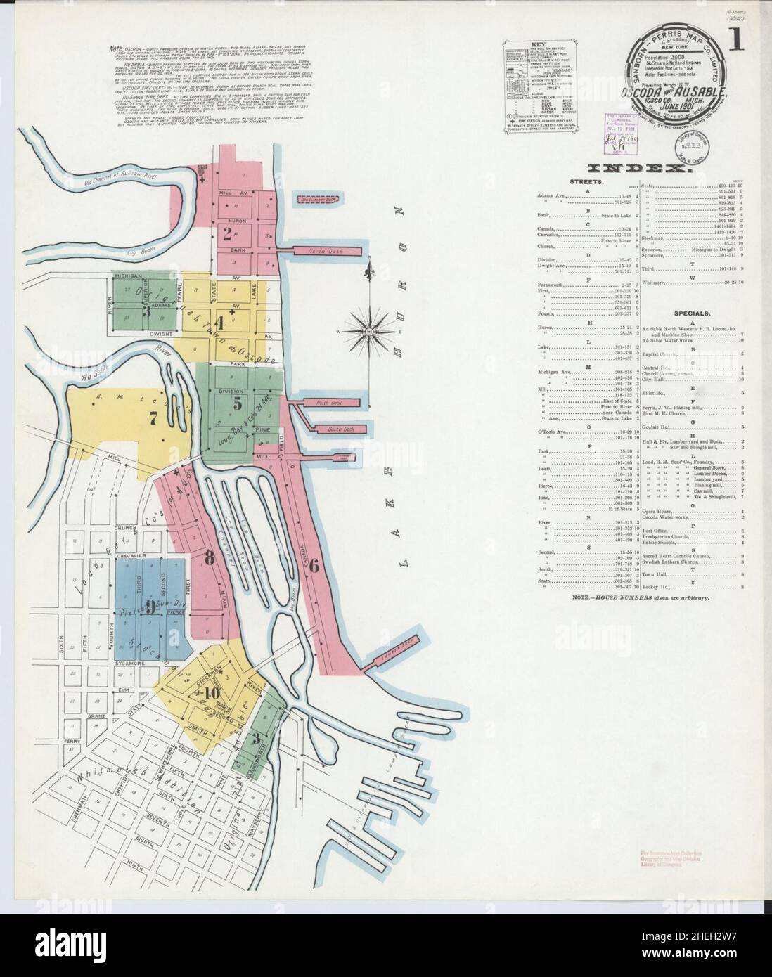 Oscoda county map hi-res stock photography and images - Alamy