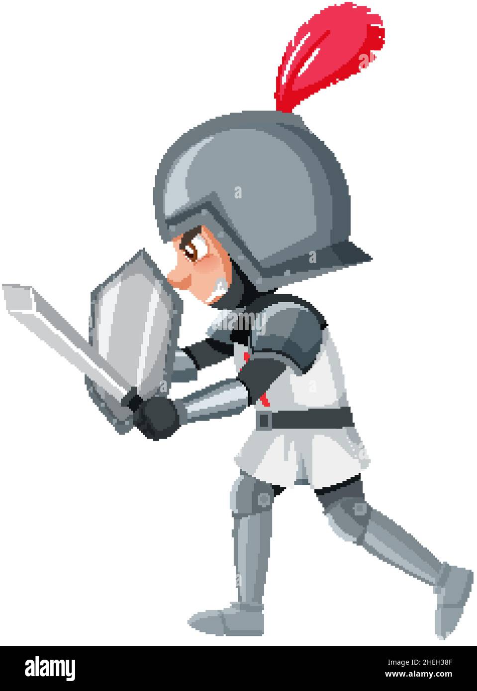 Knight cartoon character on white background illustration Stock Vector ...