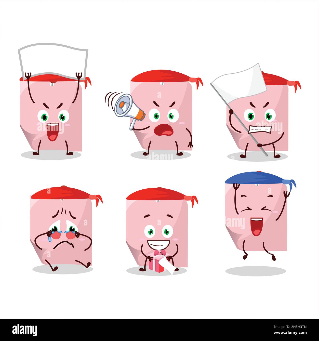 Mascot design style of pink sticky note character as an attractive ...