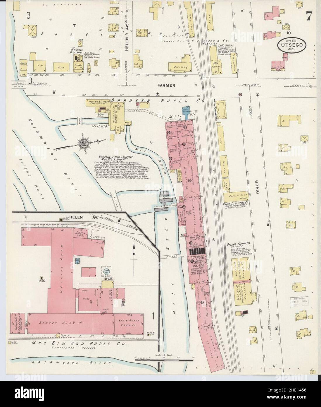 Otsego michigan map hi-res stock photography and images - Alamy