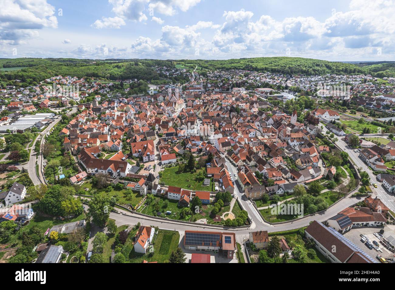 Aerial view to Wemding in Bavaria Stock Photo - Alamy
