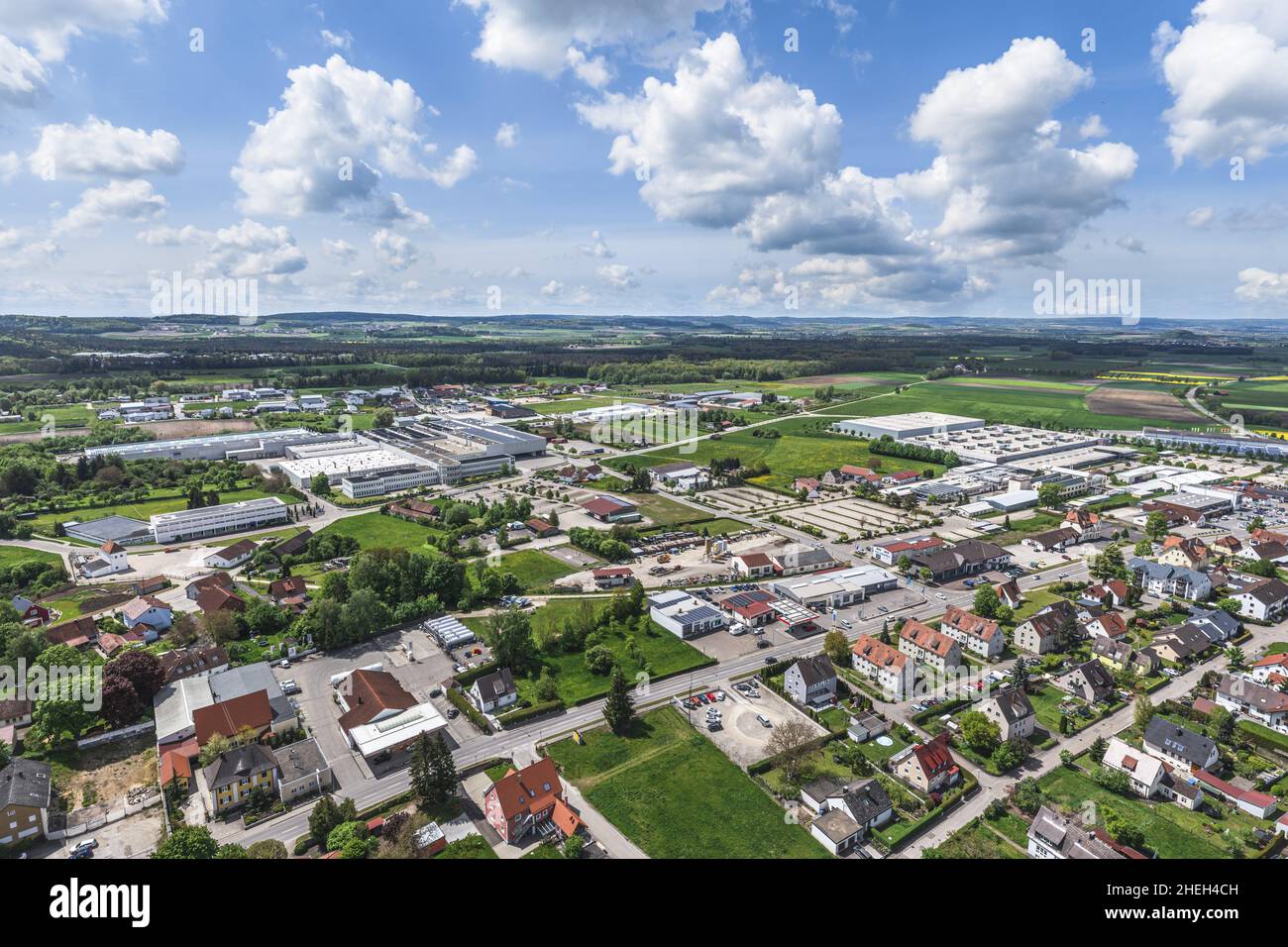 Aerial view to Wemding in Bavaria Stock Photo - Alamy