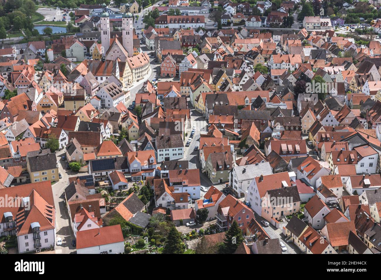 Aerial view to Wemding in Bavaria Stock Photo - Alamy