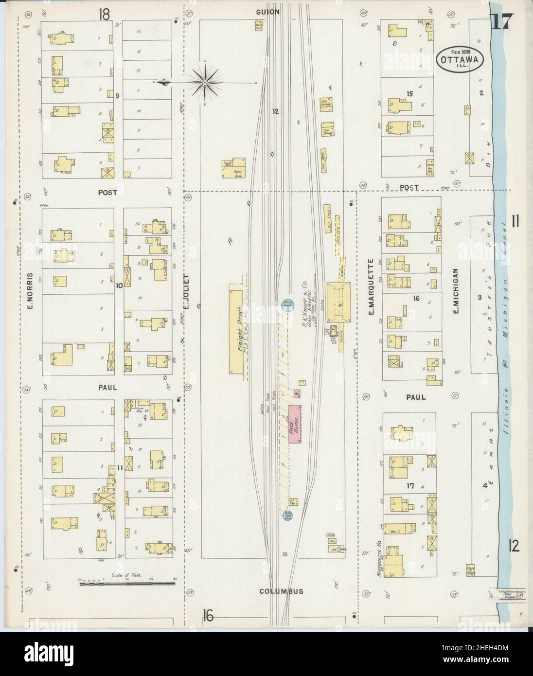 Sanborn Fire Insurance Map from Ottawa, La Salle County, Illinois Stock ...