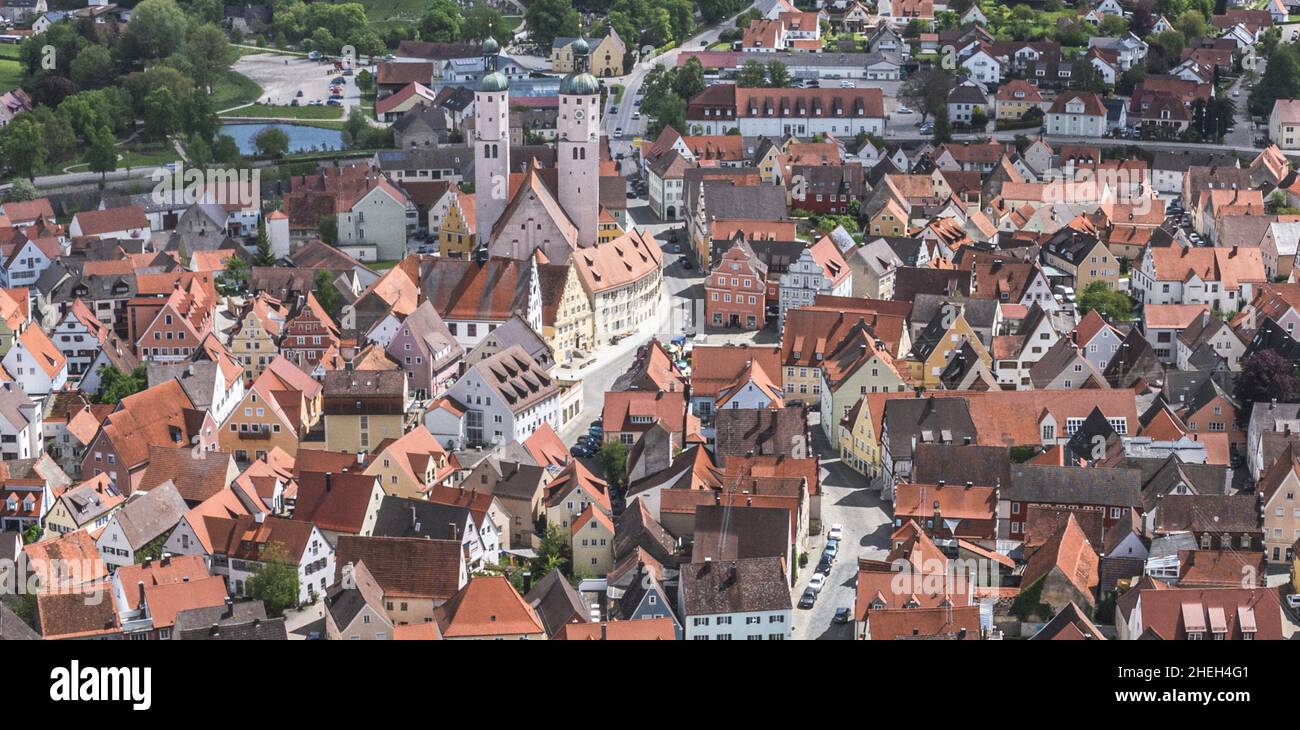 Aerial view to Wemding in Bavaria Stock Photo - Alamy