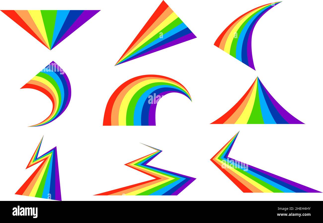 This is a illustration of A curved rainbow with a sense of perspective ...