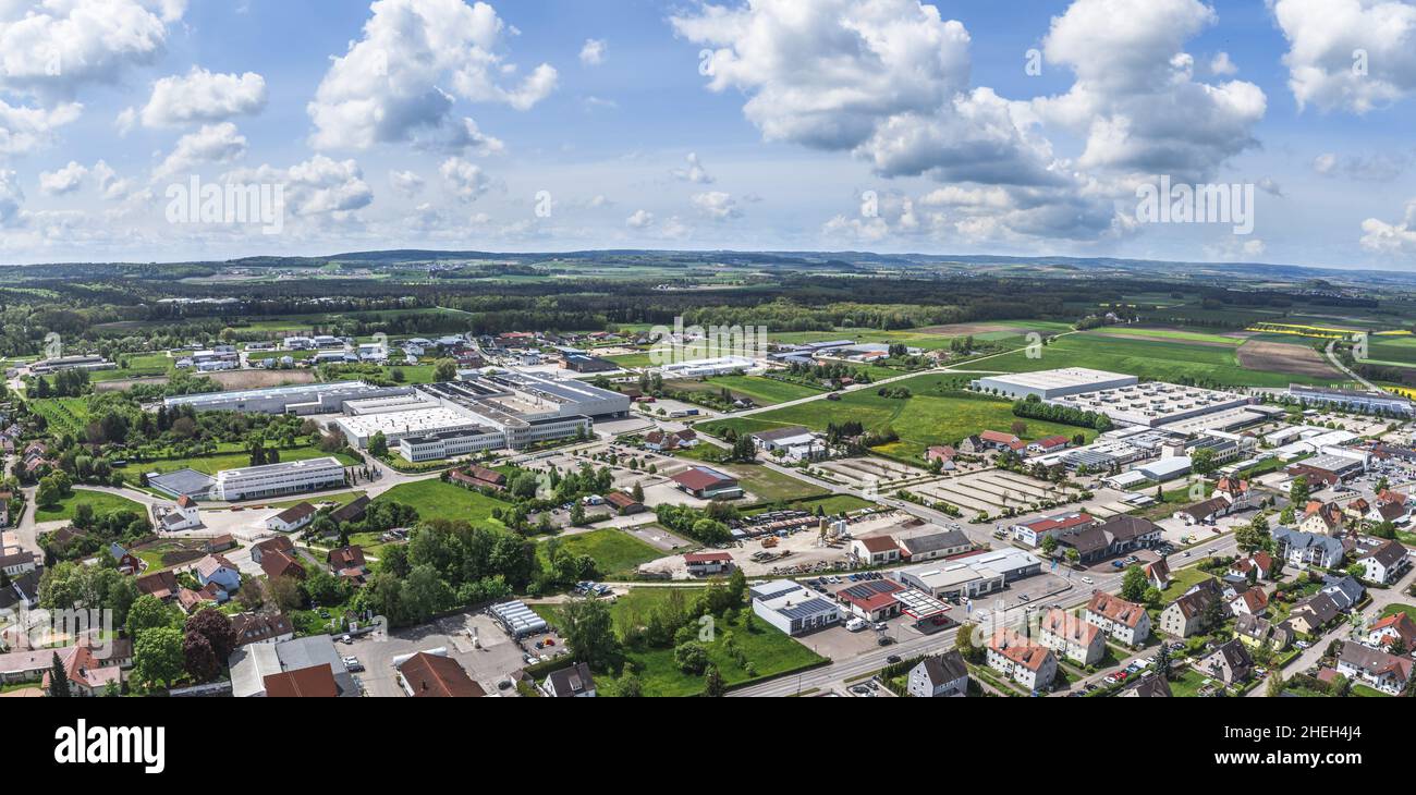 Aerial view to Wemding in Bavaria Stock Photo - Alamy