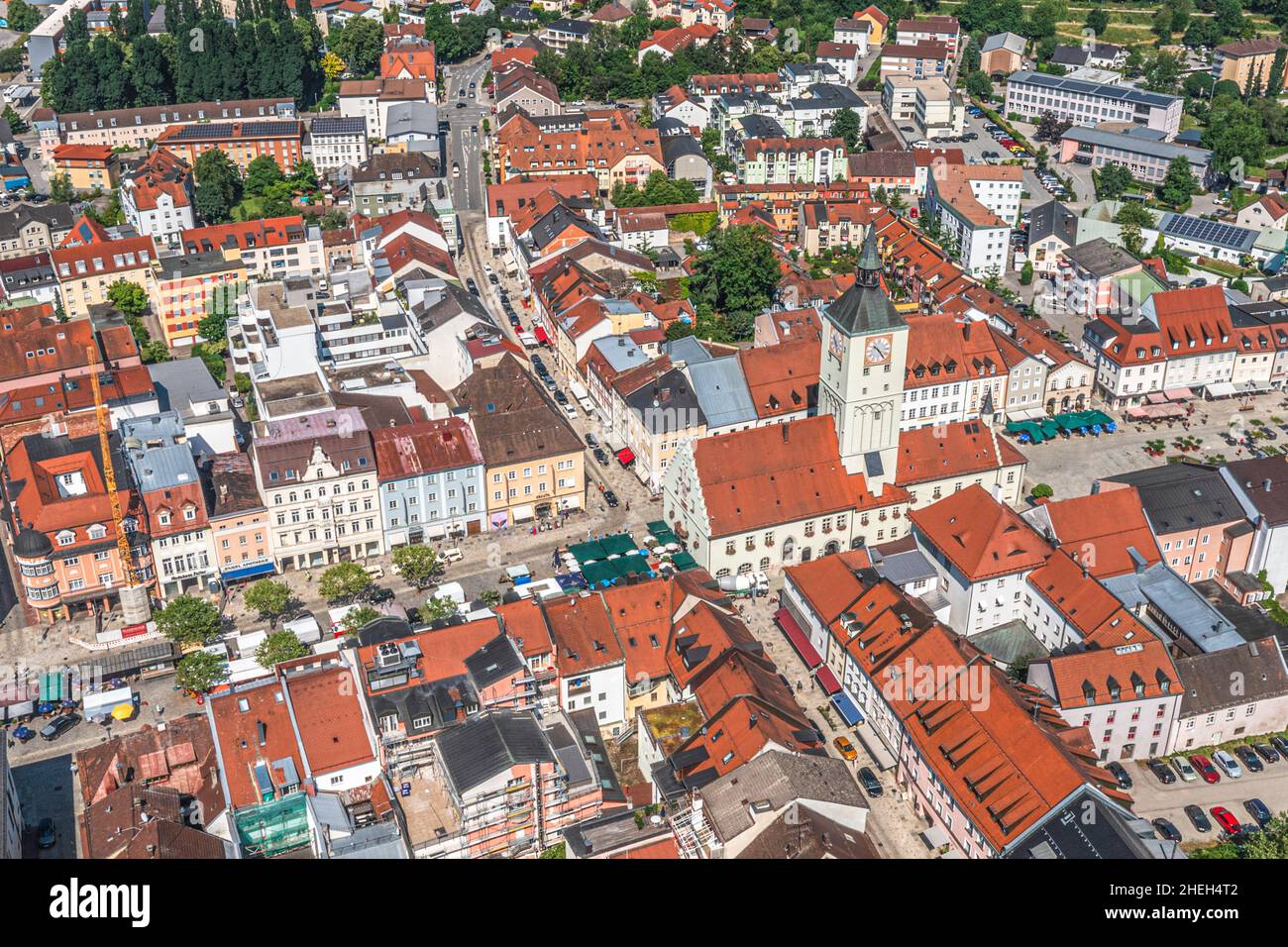 Aerial view to Deggendorf on Danube in Lower Bavaria Stock Photo - Alamy