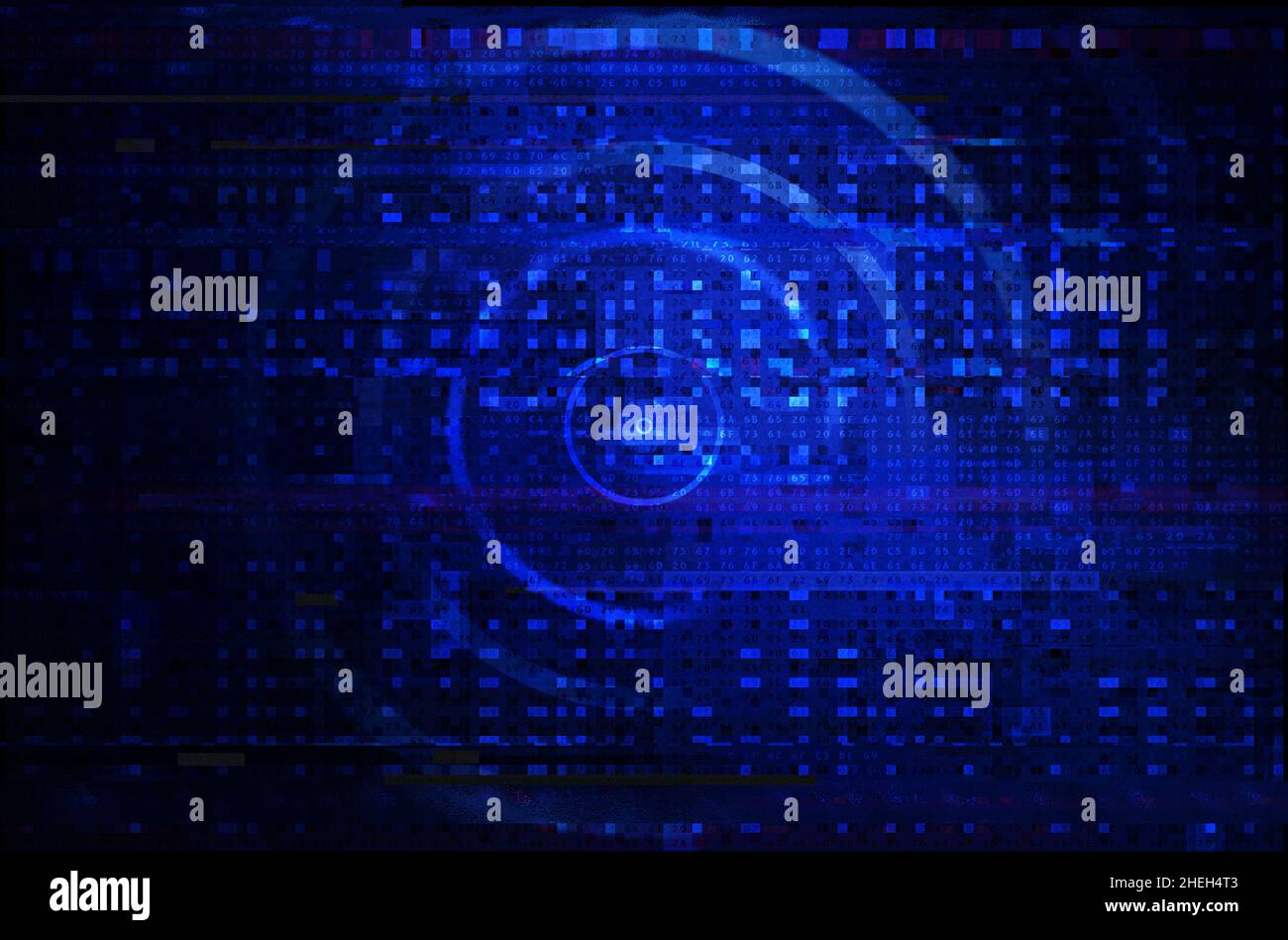 Corrupted computer data with glitch effect, abstract technology ...