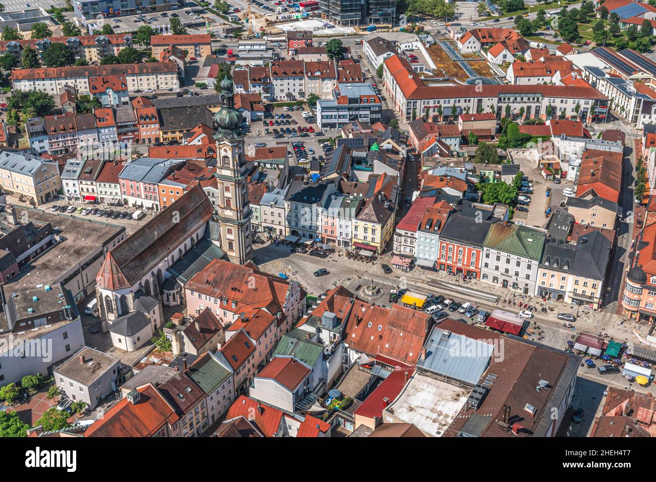 Aerial view to Deggendorf on Danube in Lower Bavaria Stock Photo - Alamy