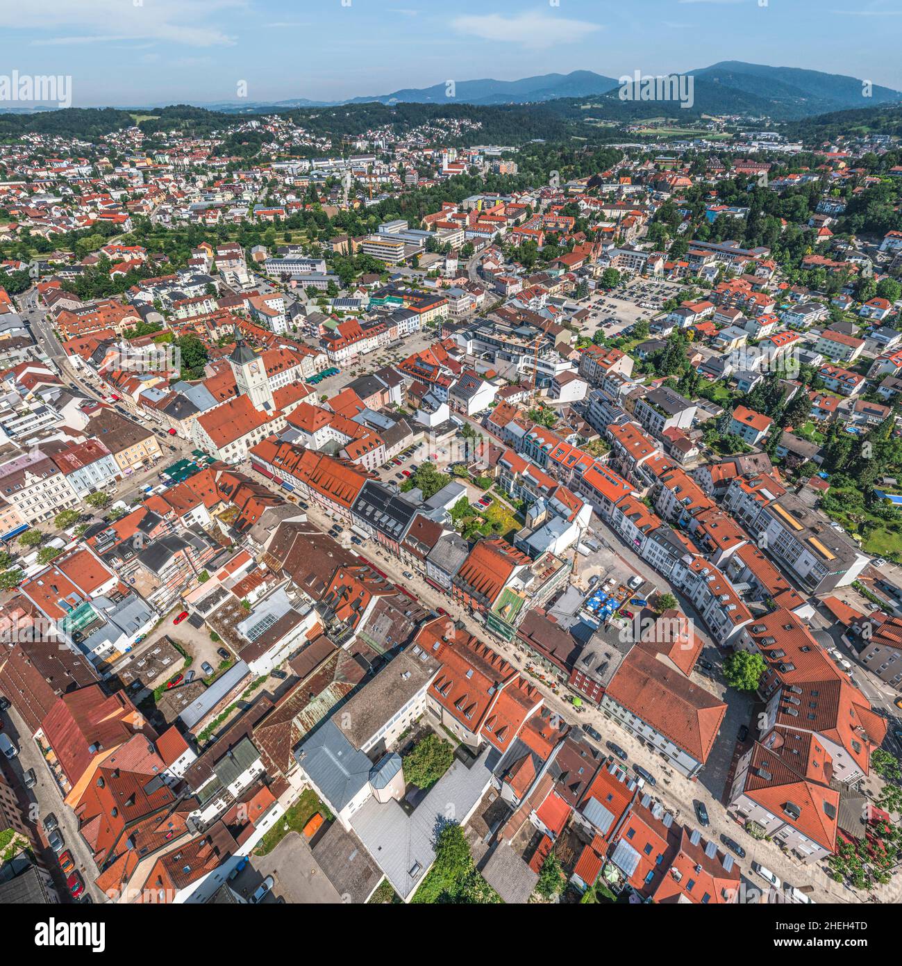 Aerial view to Deggendorf on Danube in Lower Bavaria Stock Photo - Alamy