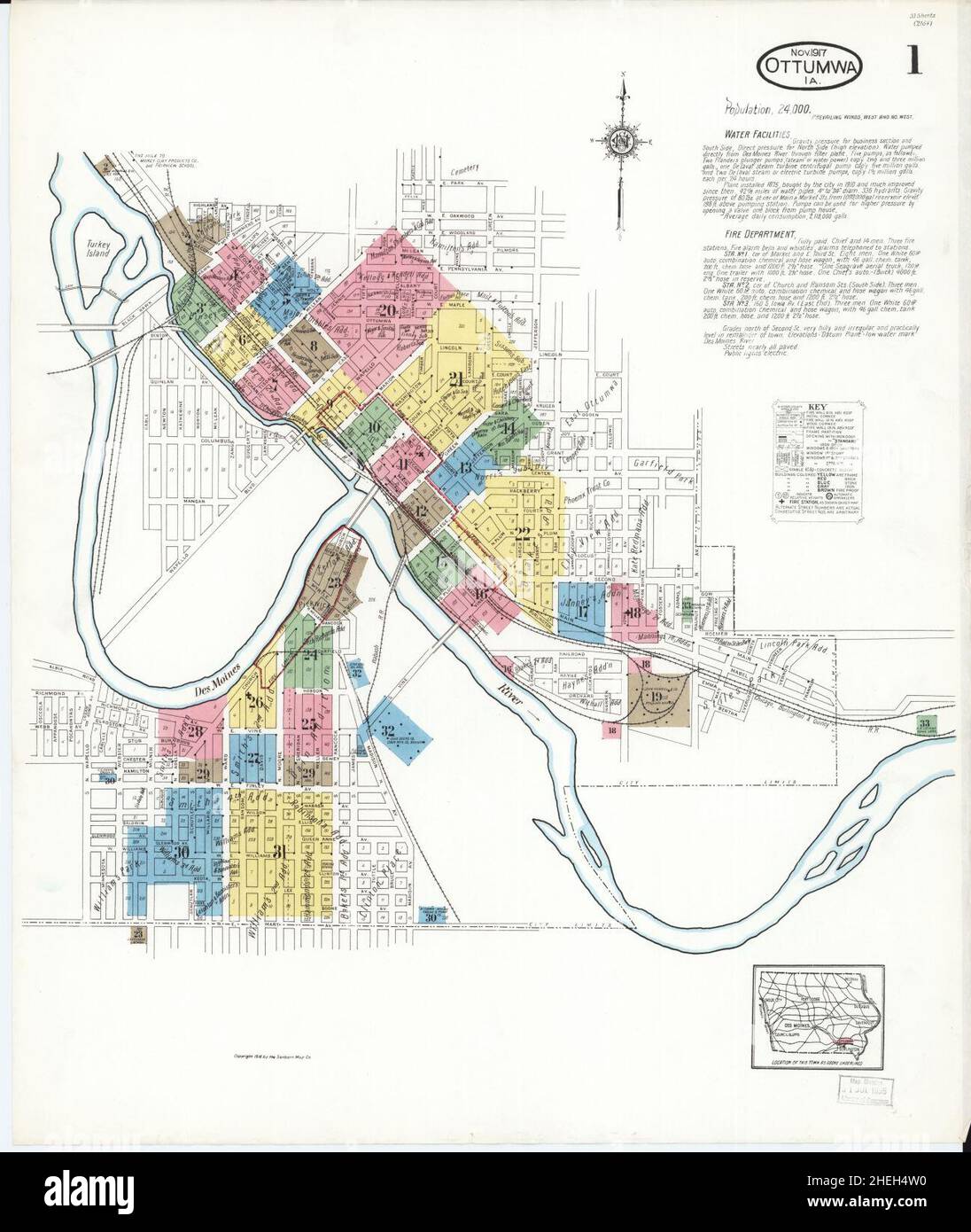Ottumwa iowa map hi-res stock photography and images - Alamy