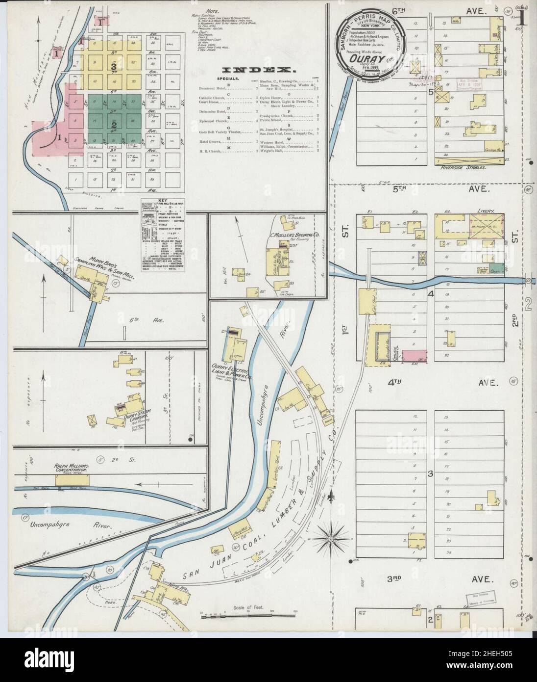 Ouray colorado map hi-res stock photography and images - Alamy