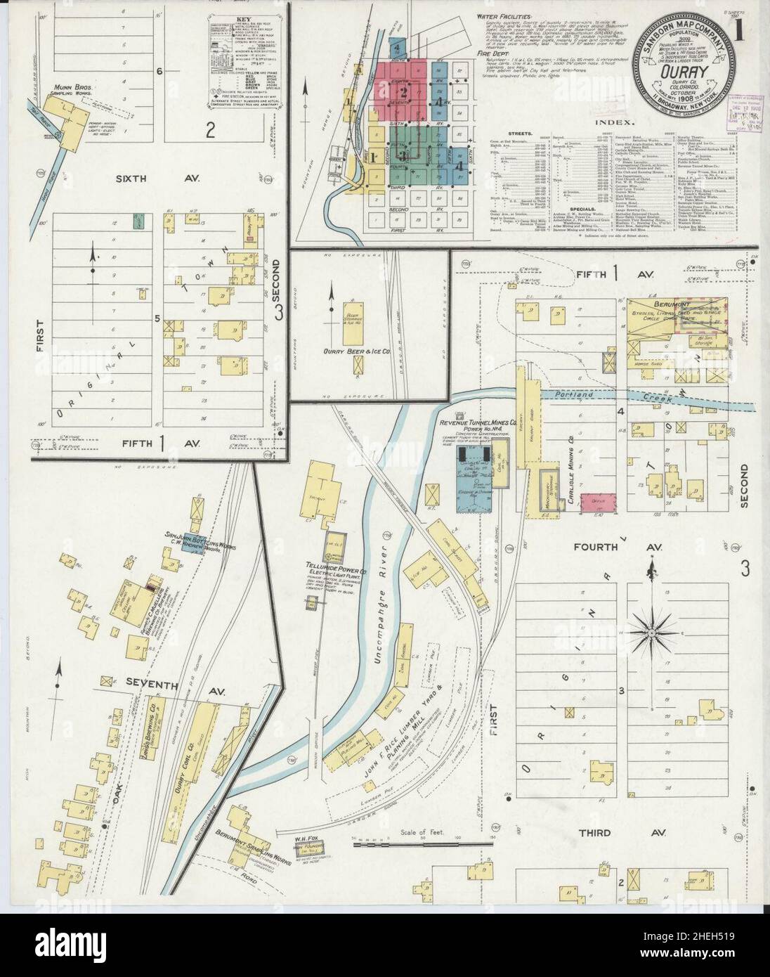 Ouray colorado map hi-res stock photography and images - Alamy