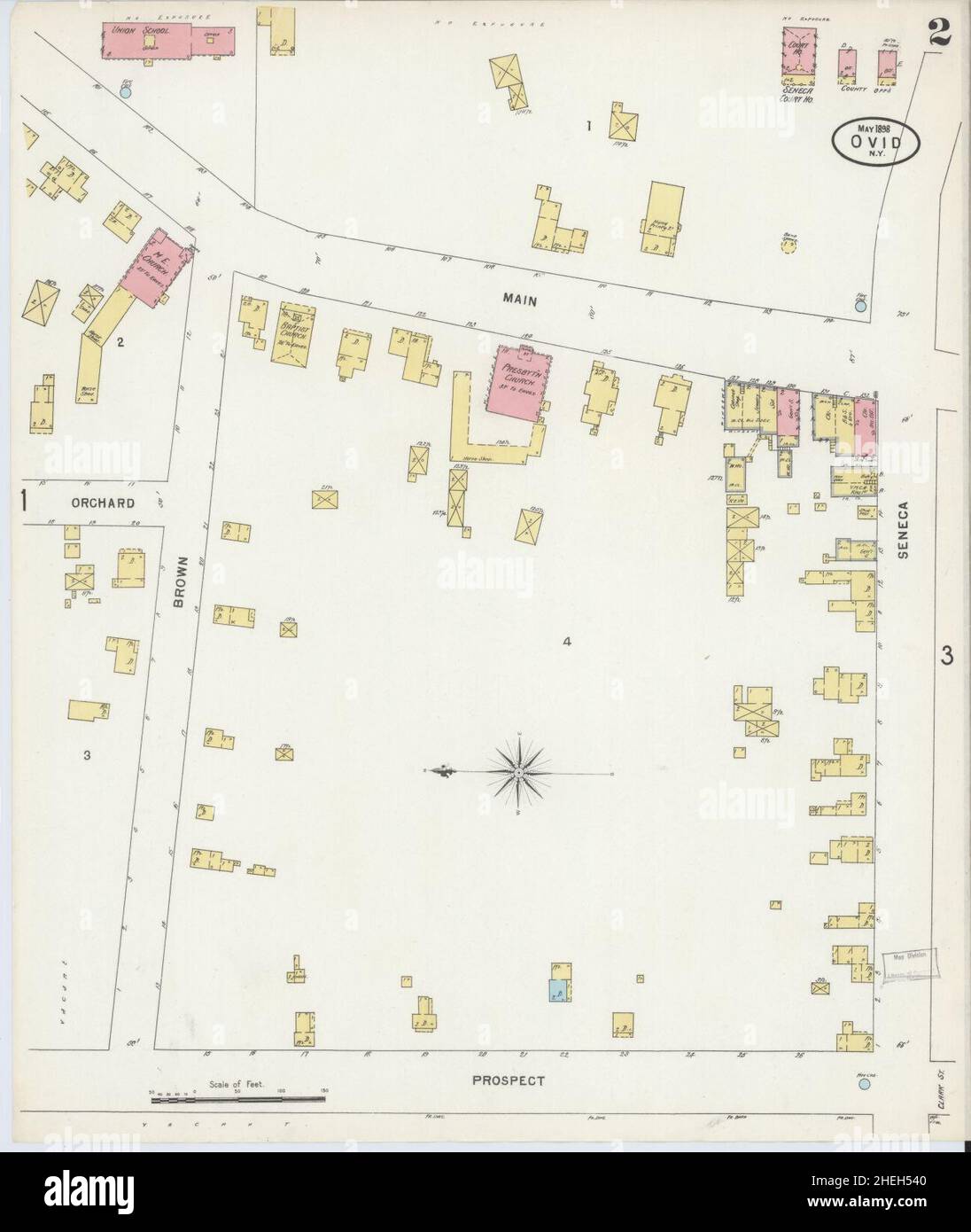 Sanborn Fire Insurance Map from Ovid, Seneca County, New York Stock ...