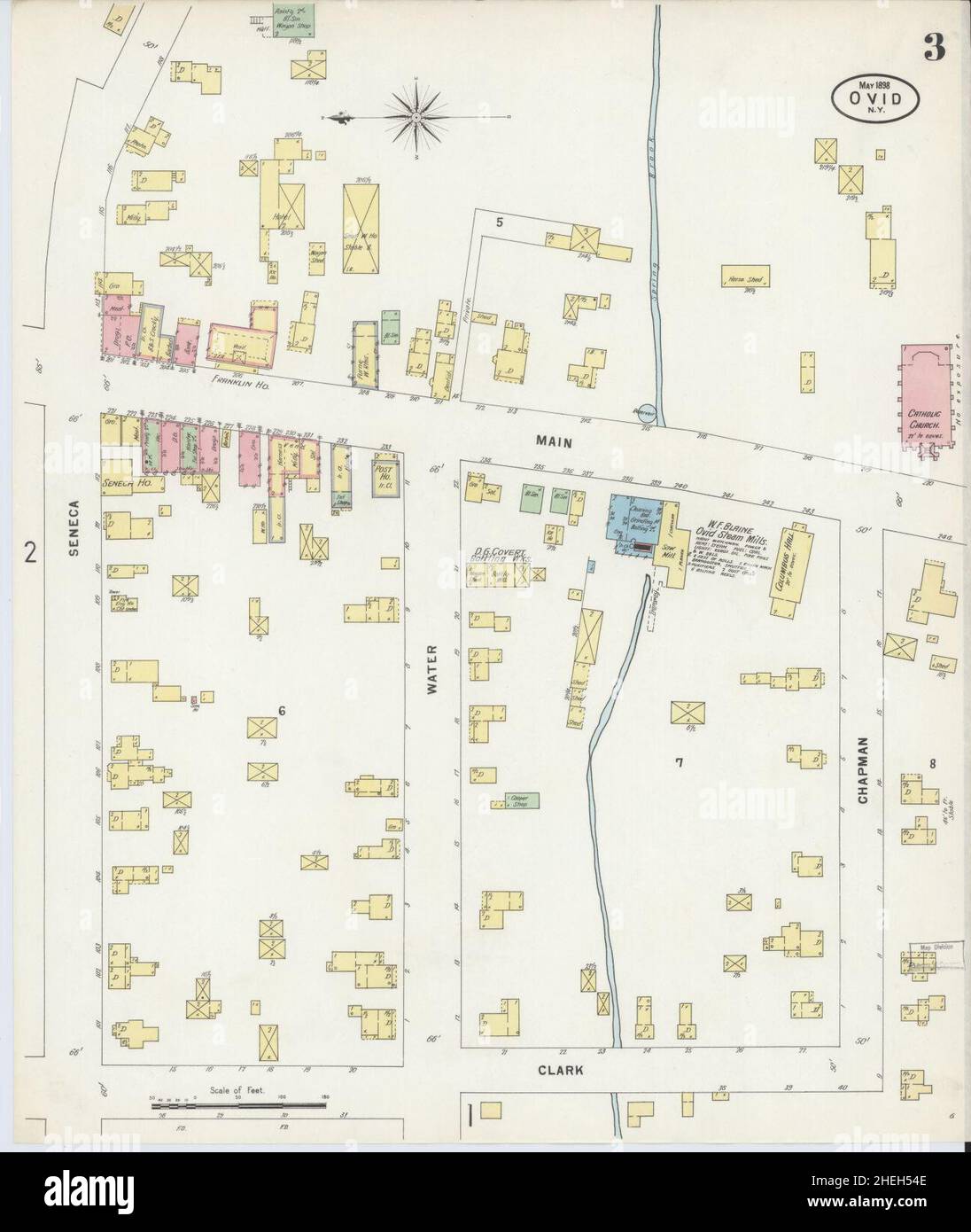 Sanborn Fire Insurance Map from Ovid, Seneca County, New York Stock ...