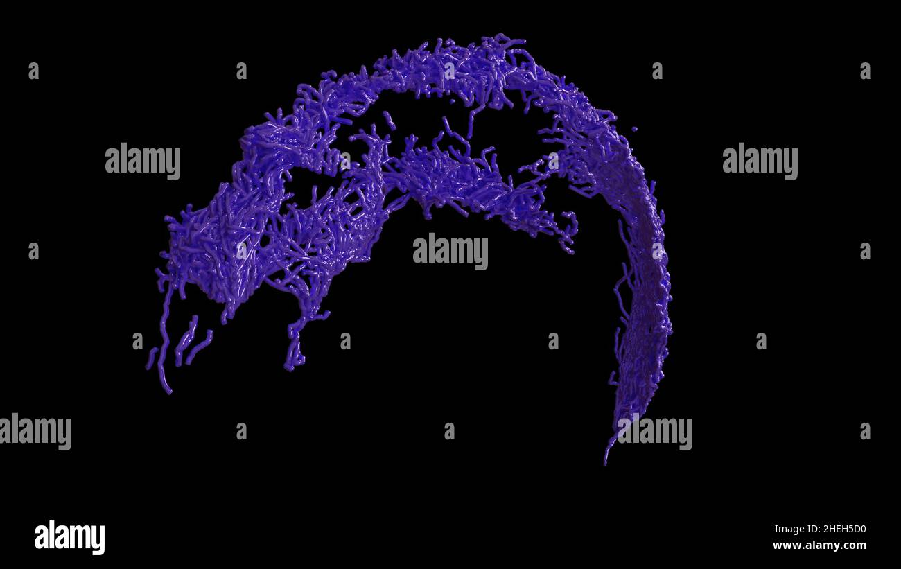 3d Illustration Abstract Wire Organic Shape Using As Modern Science Fiction Background Stock