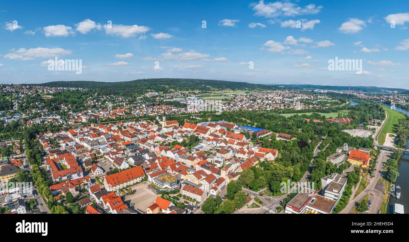 Aerial view to Kelheim and Danube Valley in Lower Bavaria Stock Photo ...