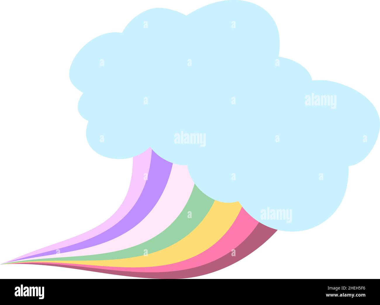 This is a illustration of A curved rainbow with a sense of perspective ...