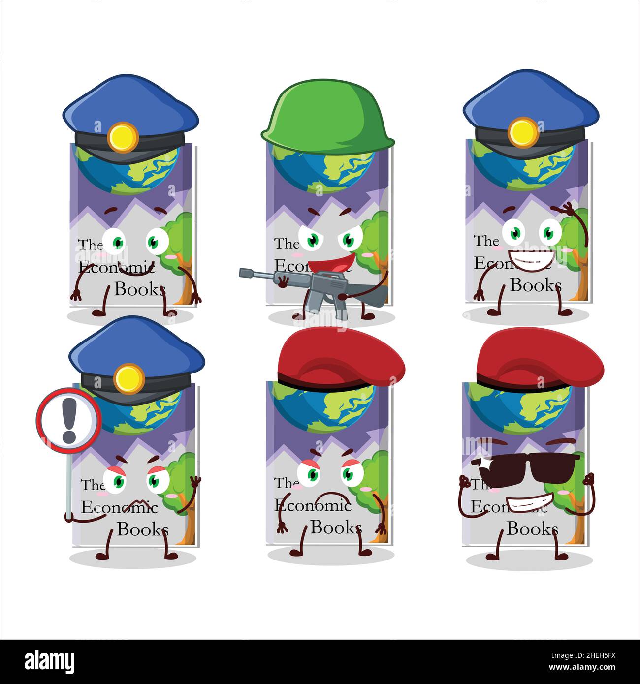 A dedicated Police officer of economic books mascot design style ...