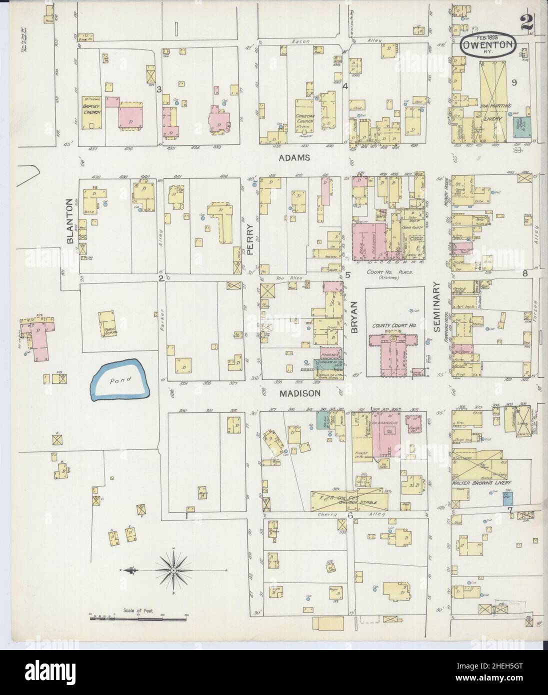 Sanborn Fire Insurance Map from Owenton, Owen County, Kentucky Stock ...
