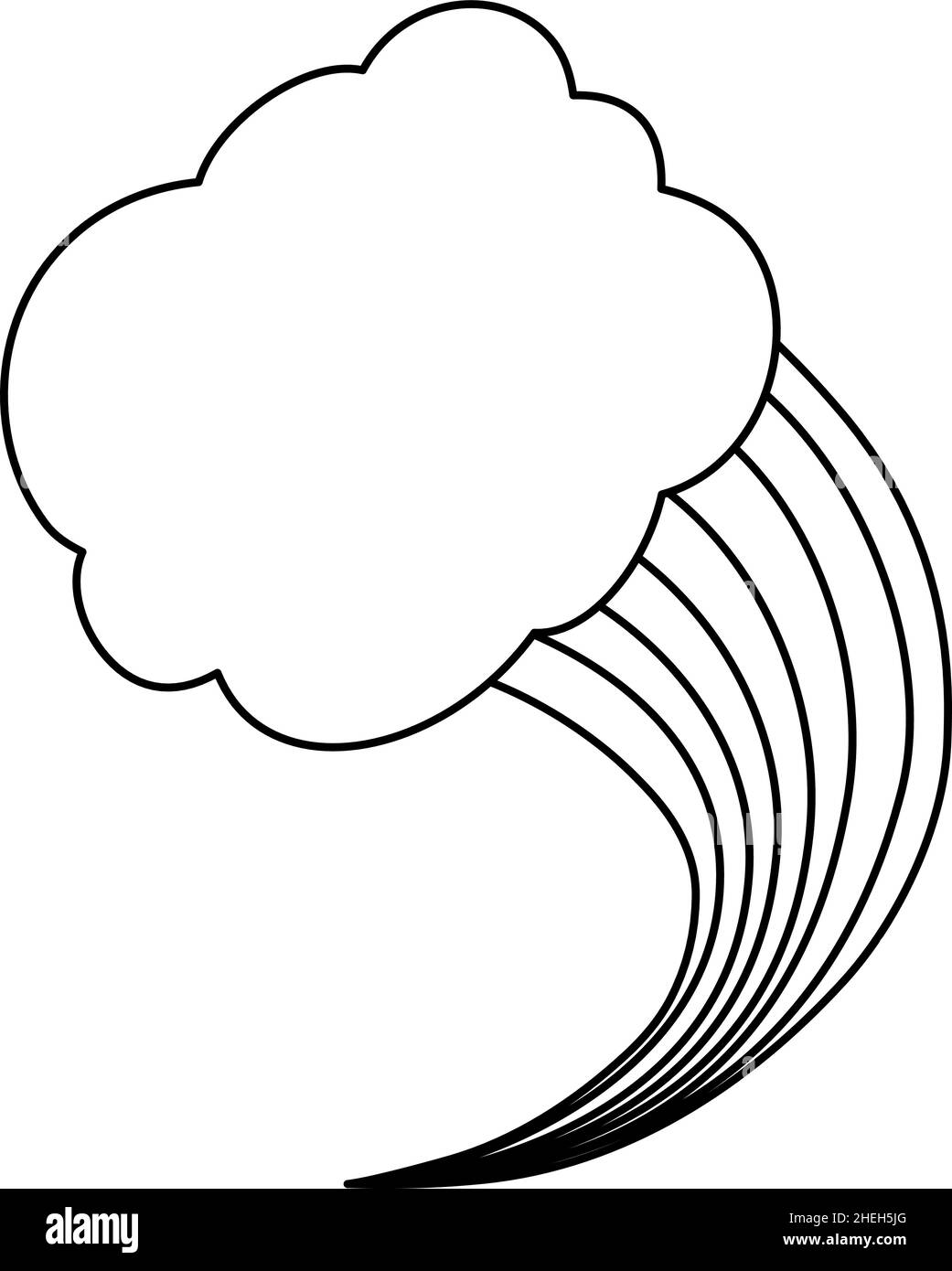 This is a illustration of A curved rainbow with a sense of perspective ...