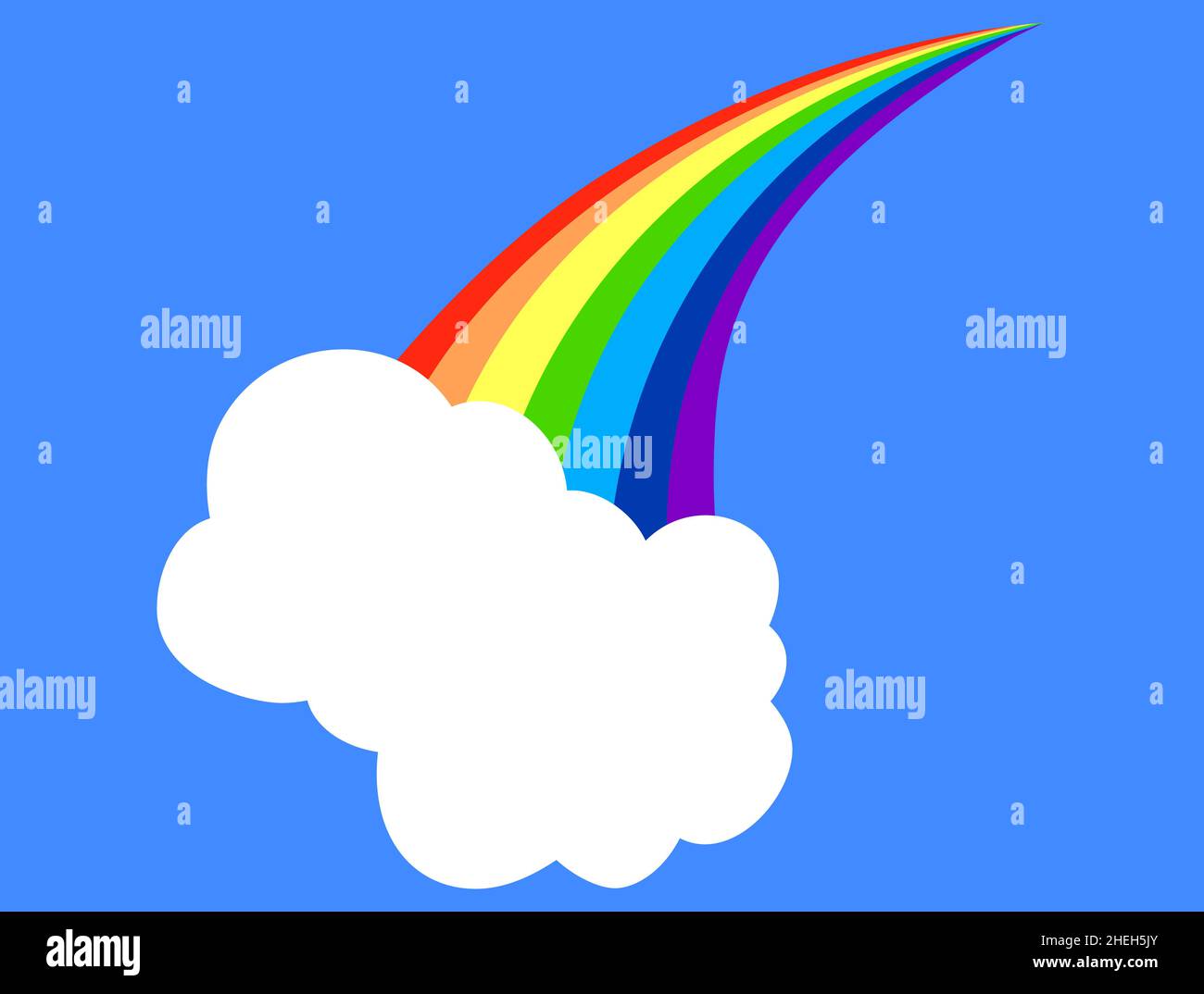 This is a illustration of A curved rainbow with a sense of perspective ...