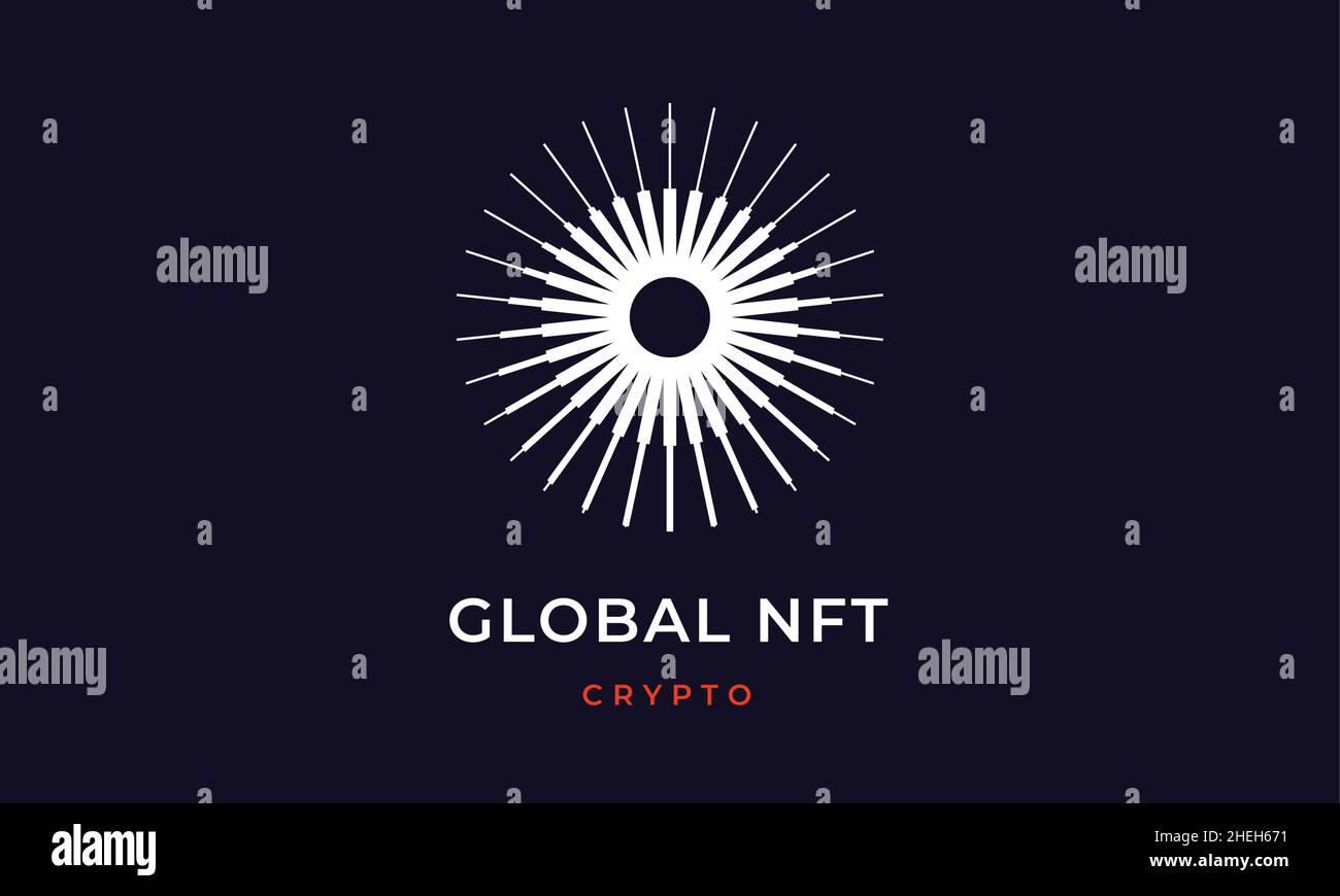 Blockchain logo, logotype, sign. Digital circle line design template ...