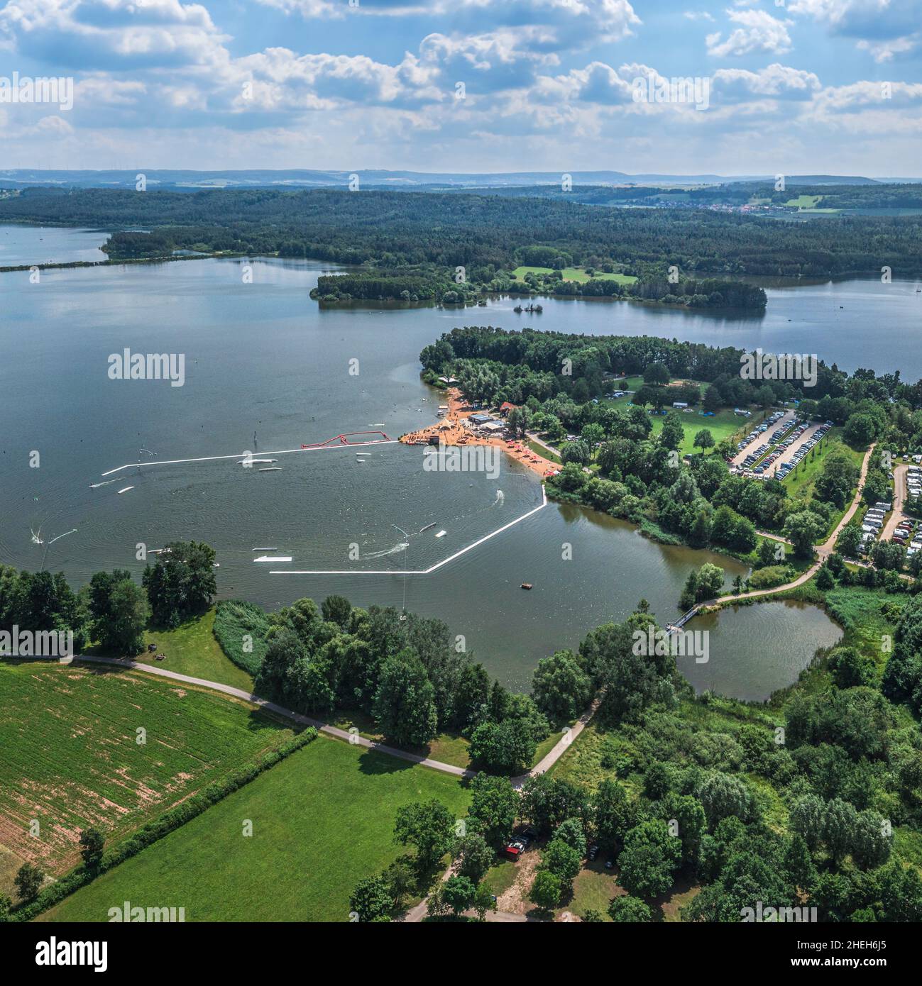 Absberg-Seespitz, Lake centre on Brombach Lake Stock Photo - Alamy