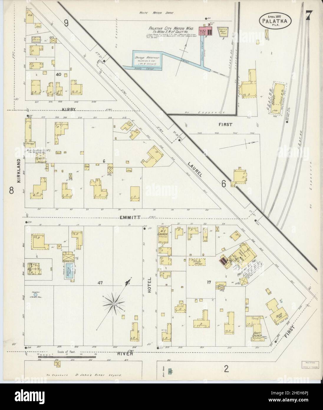 Sanborn Fire Insurance Map from Palatka, Putnam County, Florida Stock ...