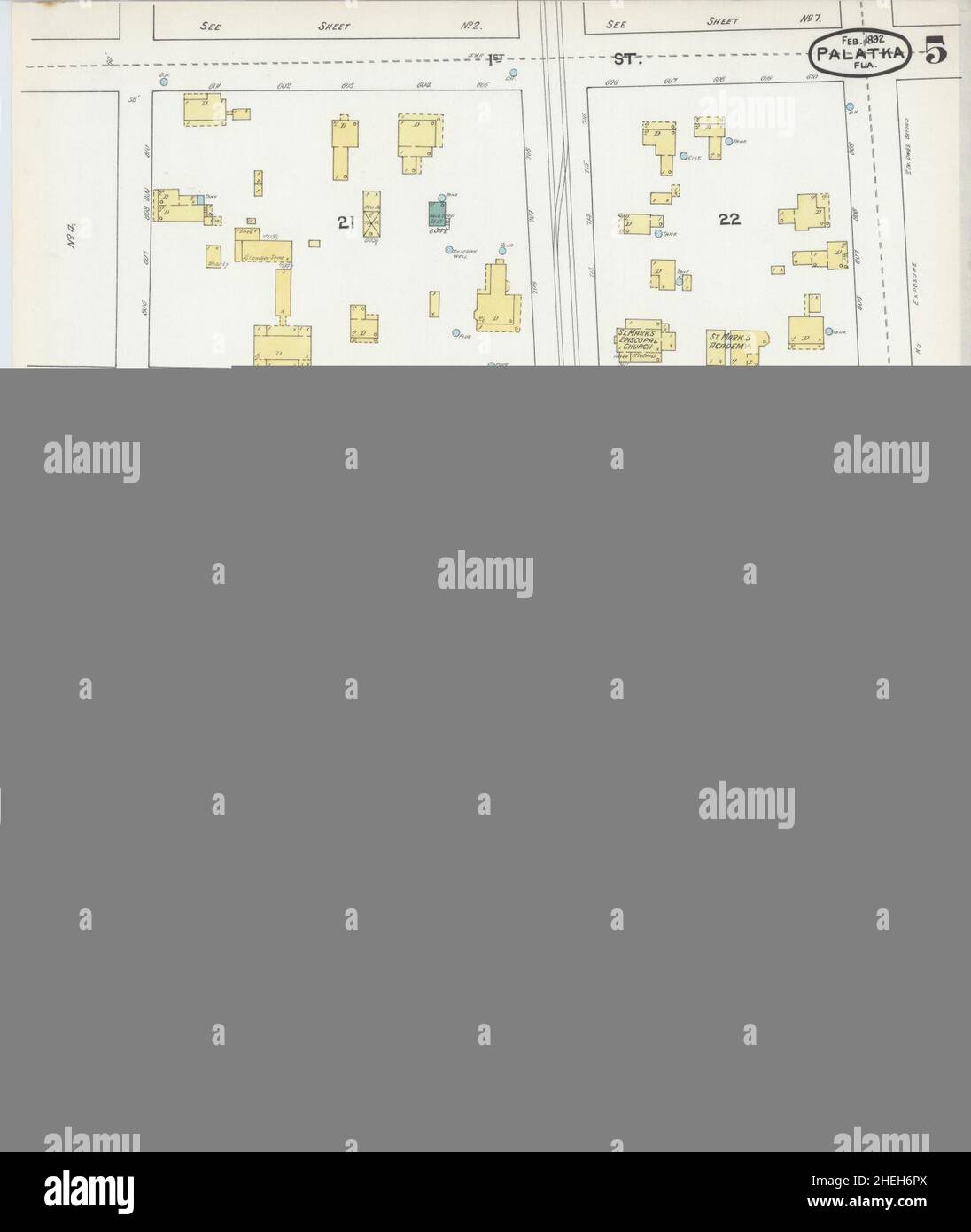 Sanborn Fire Insurance Map from Palatka, Putnam County, Florida Stock ...