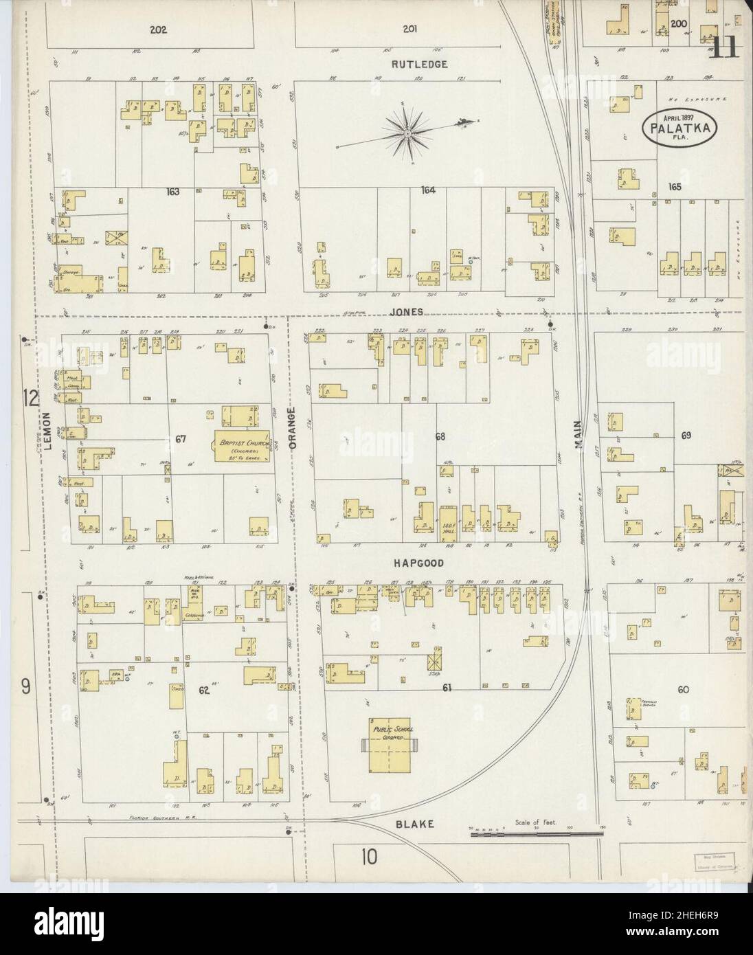 Sanborn Fire Insurance Map from Palatka, Putnam County, Florida Stock ...