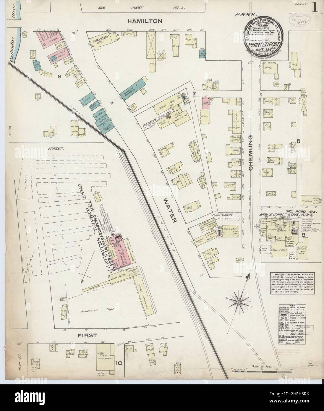 Map of painted post new york hi-res stock photography and images - Alamy