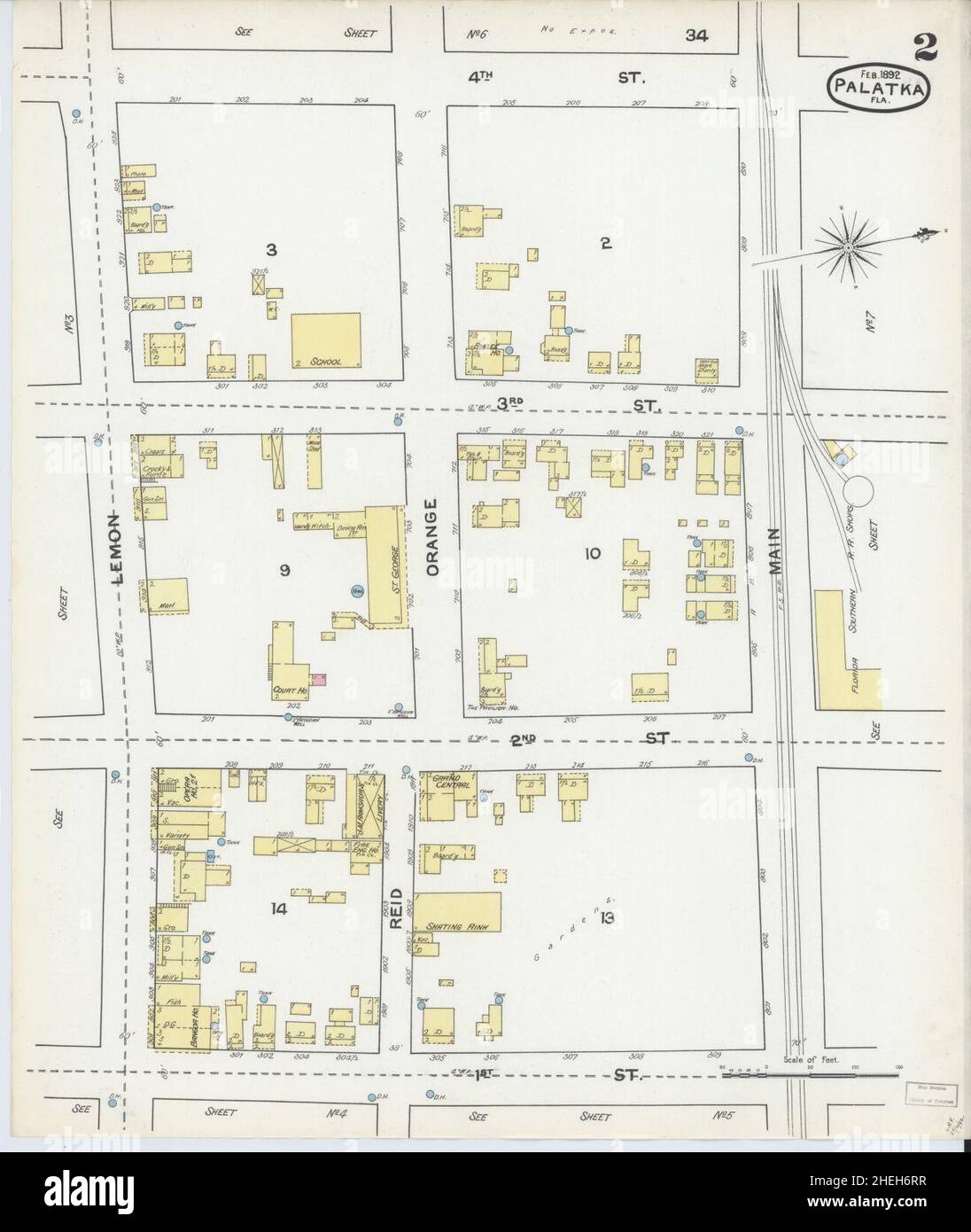 Sanborn Fire Insurance Map from Palatka, Putnam County, Florida Stock ...