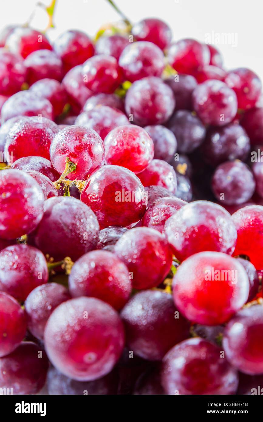 fresh red grape with water drop on white background Stock Photo - Alamy