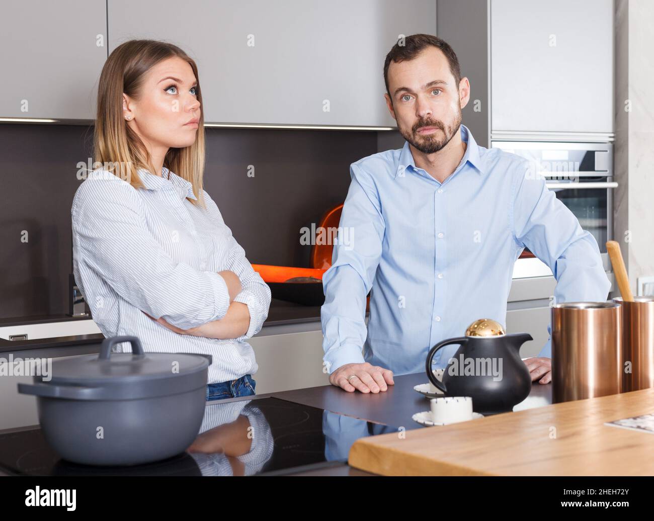 Family squabbling in kitchen Stock Photo - Alamy