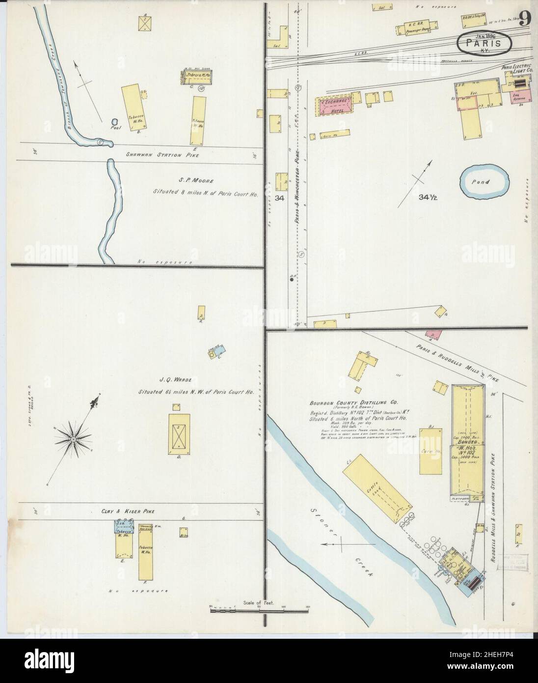 Bourbon county map hi-res stock photography and images - Alamy