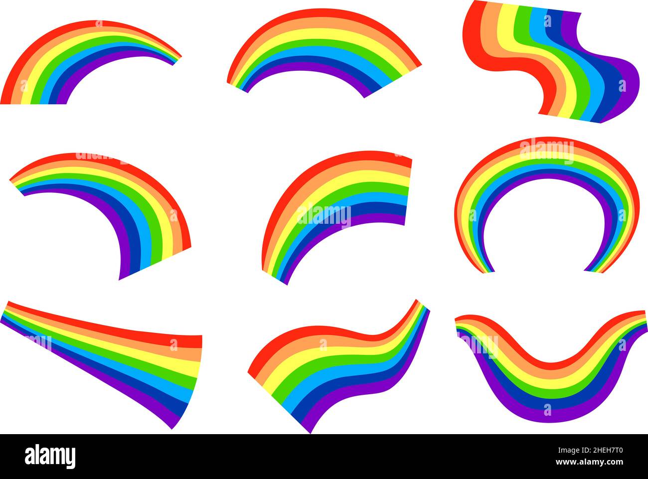 This is a illustration of A rainbow that bends and stretches Stock ...