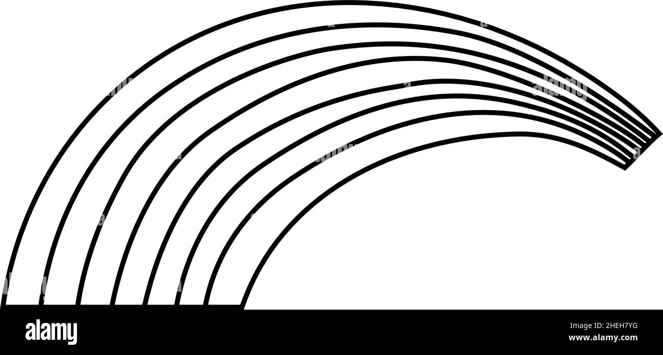 This is a illustration of A rainbow that bends and stretches Stock ...
