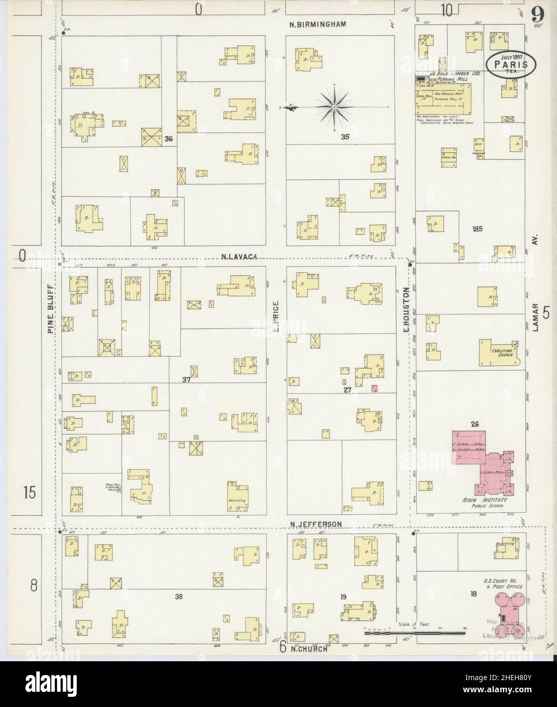 Paris texas map hi-res stock photography and images - Alamy