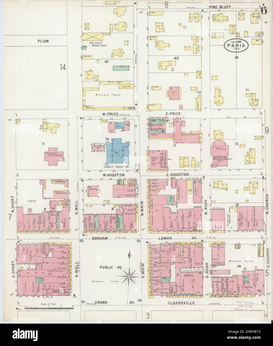 Paris texas map hi-res stock photography and images - Alamy